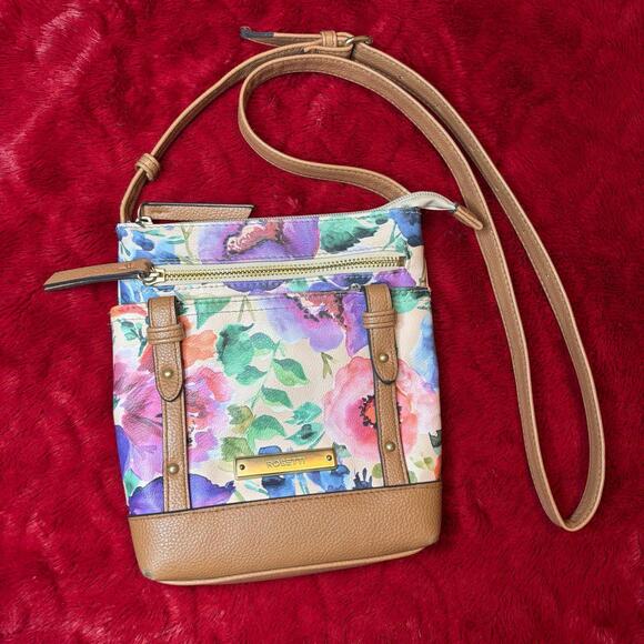 Rosetti | Bags | Rosetti Floral Adjustable Crossbody Triple Zip With ...